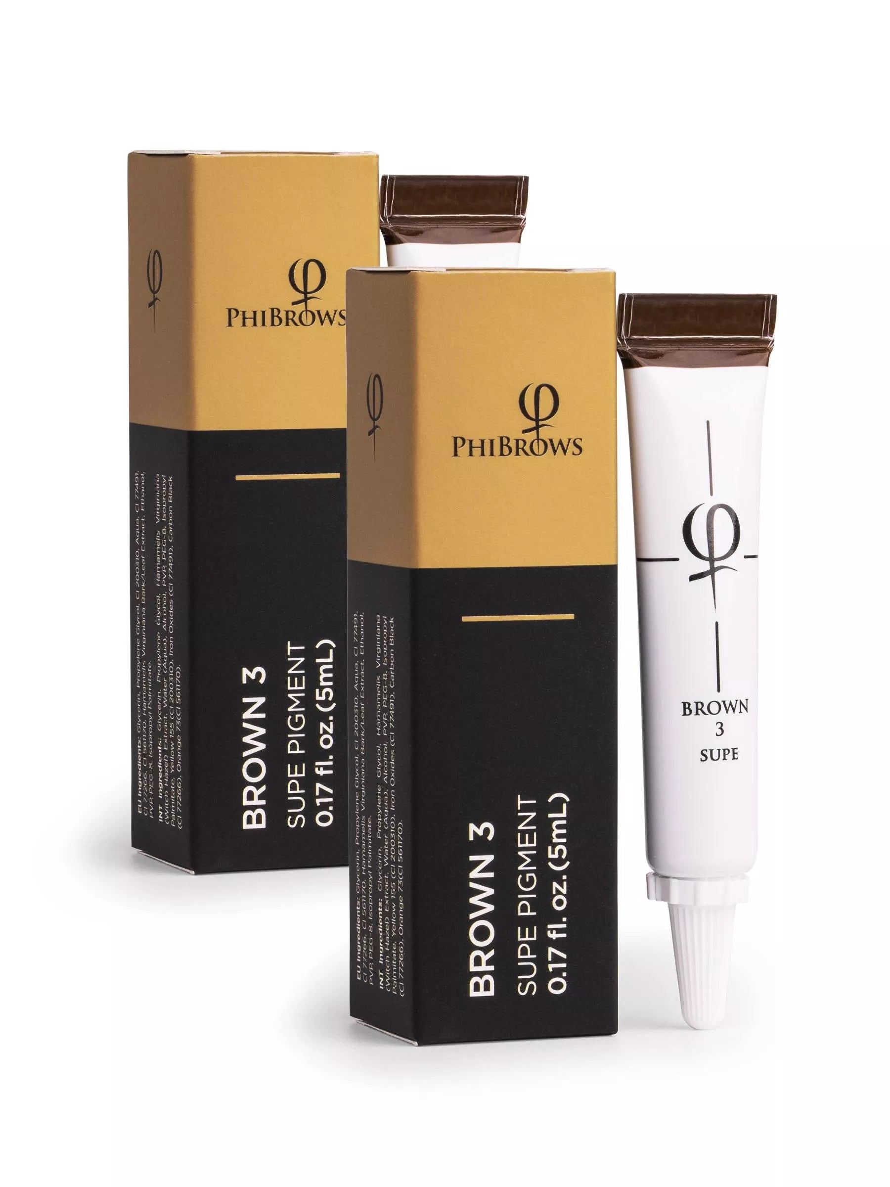 PhiBrows Brown 3 SUPE Pigment 5ml - 2pcs – PhiSupply USA